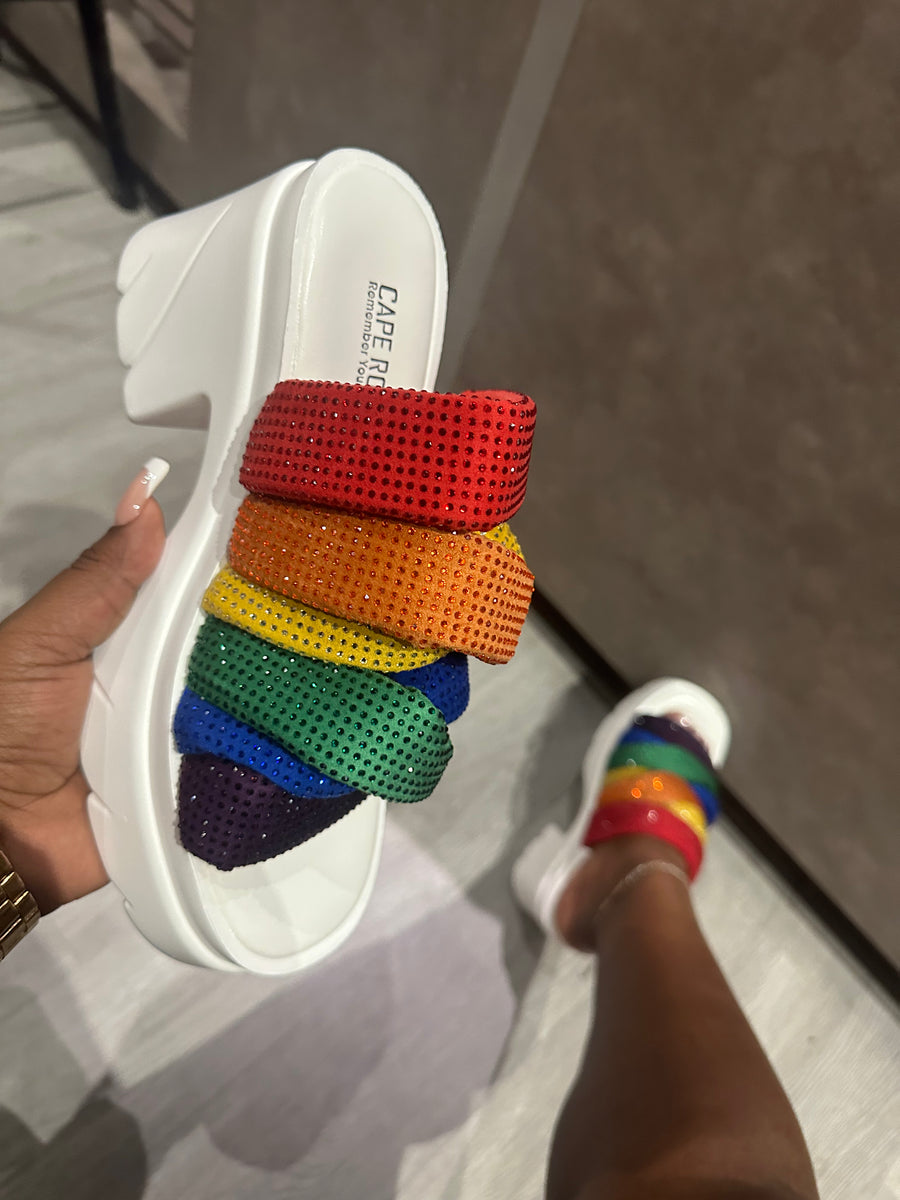 Cani Rainbow Slippers – JAS STYLISH HANDBAGS SHOES &ACCESSORIES